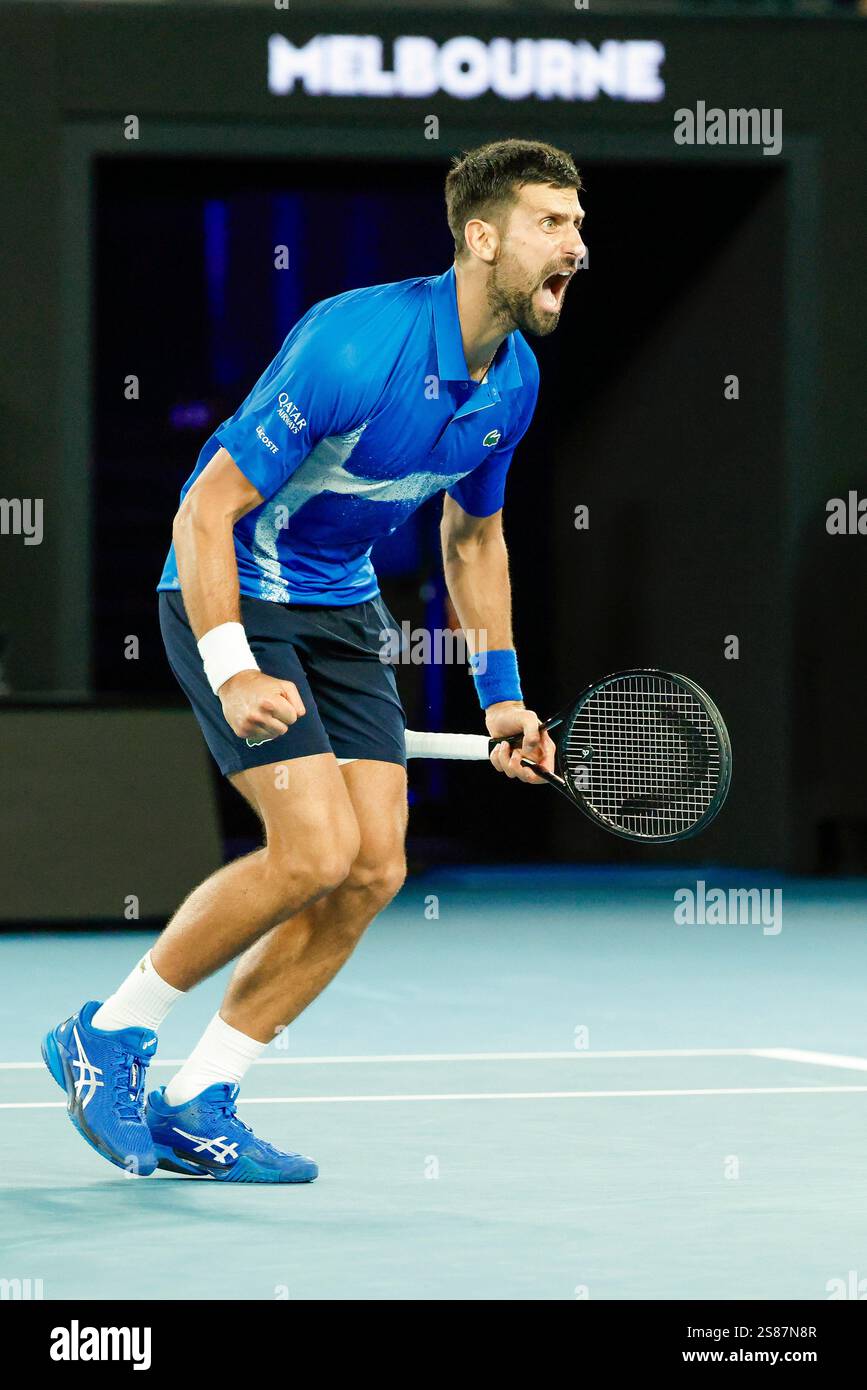 Melbourne, Australia, 22 Jan 2025. Novak Djokovic (SRB) during the 2025 ...