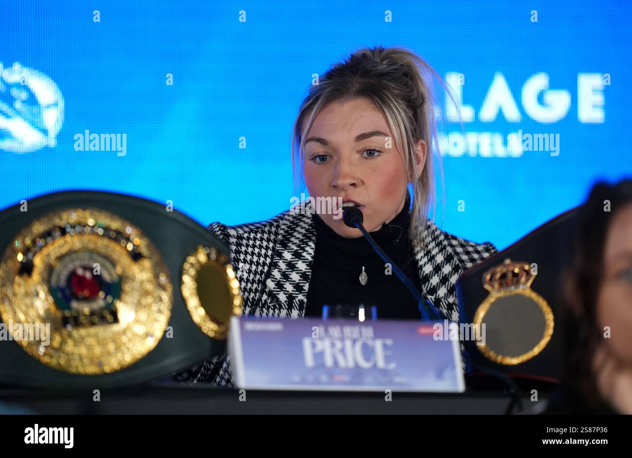 Lauren Price during a press conference at The Dorchester, London ...