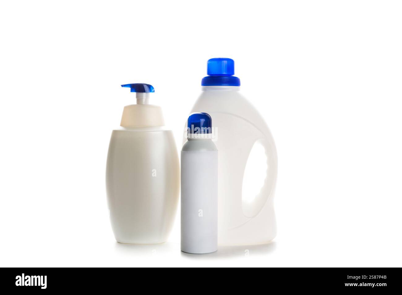Cleaning product plastic container for house clean on white background ...
