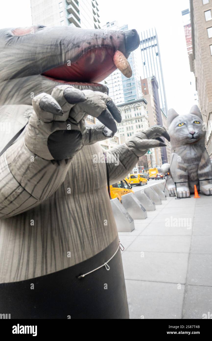 Scabby, a giant inflatable rat and huge Inflatable corporate Cat at a ...