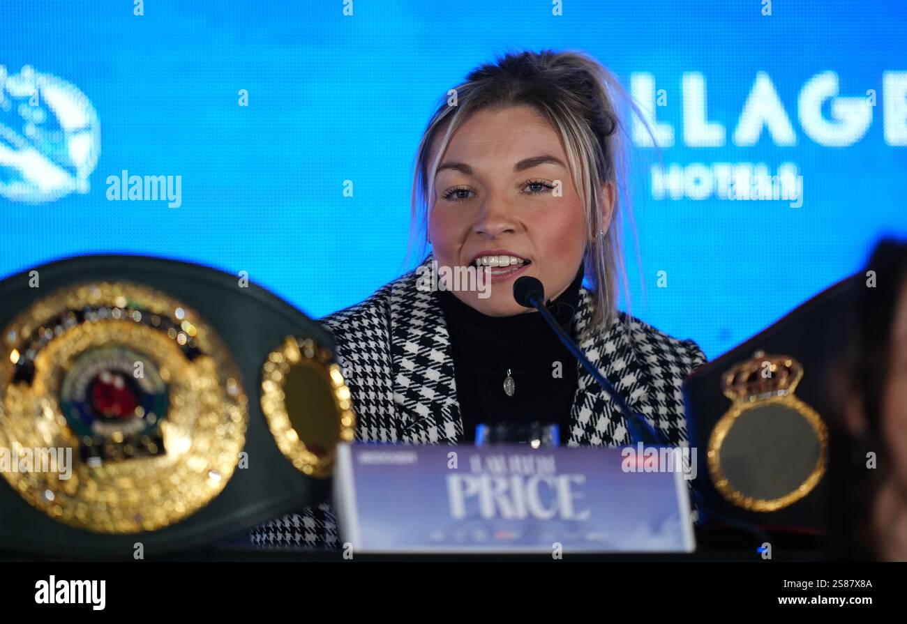 Lauren Price during a press conference at The Dorchester, London ...