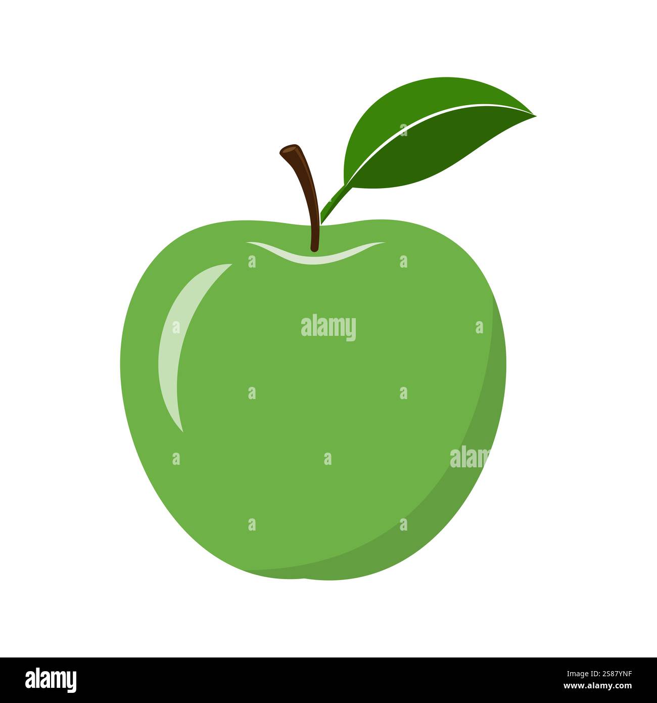 Apple icon. Simple green apple on white background. Isolated apple ...