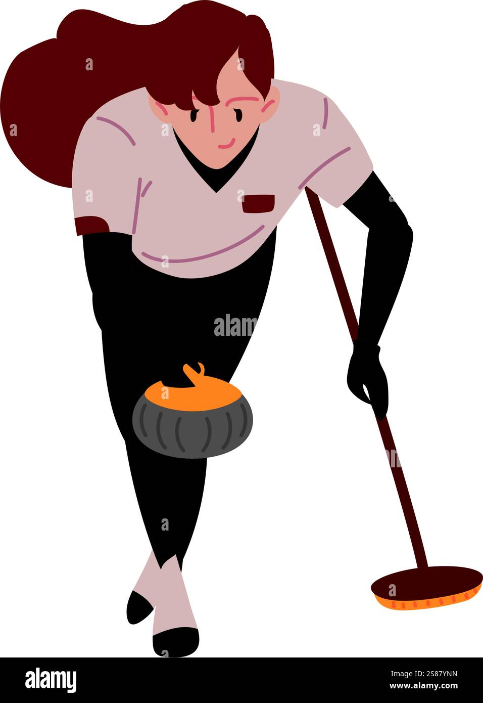 curling young woman Stock Vector Image & Art - Alamy