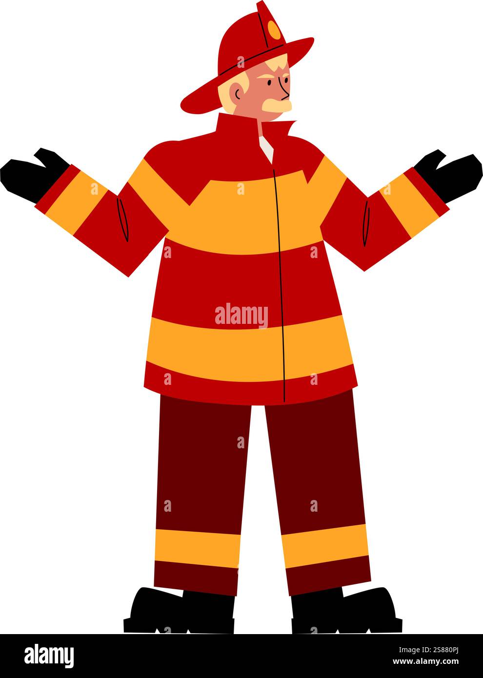 firefighter man character Stock Vector Image & Art - Alamy