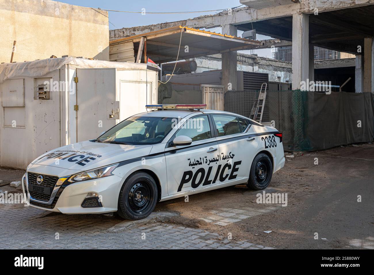 Iraqi police car, police car from Basrah, parked vehicles at the police ...