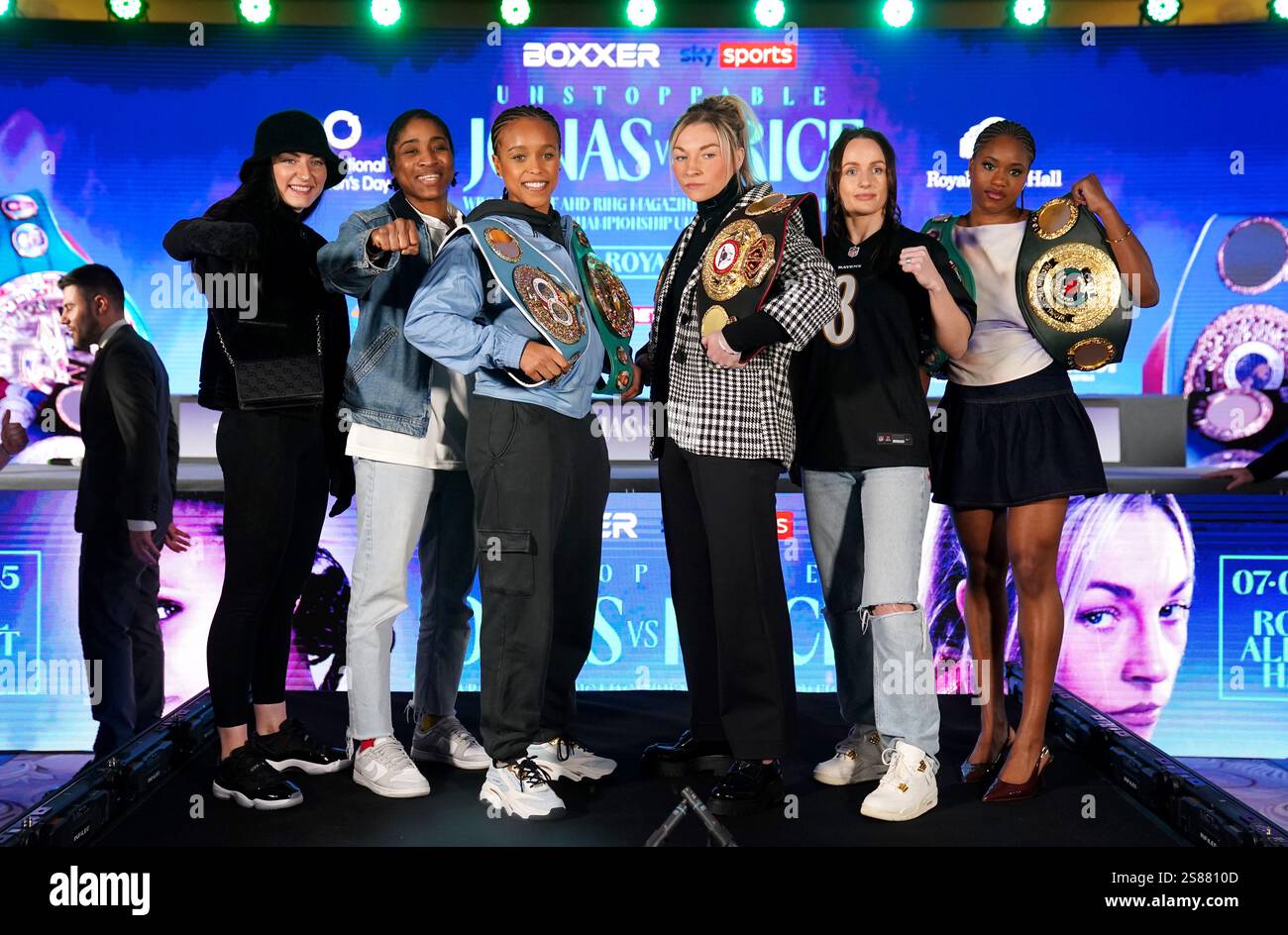 (left to right) Karriss Artingstall, Cindy Ngamba, Natasha Jonas ...