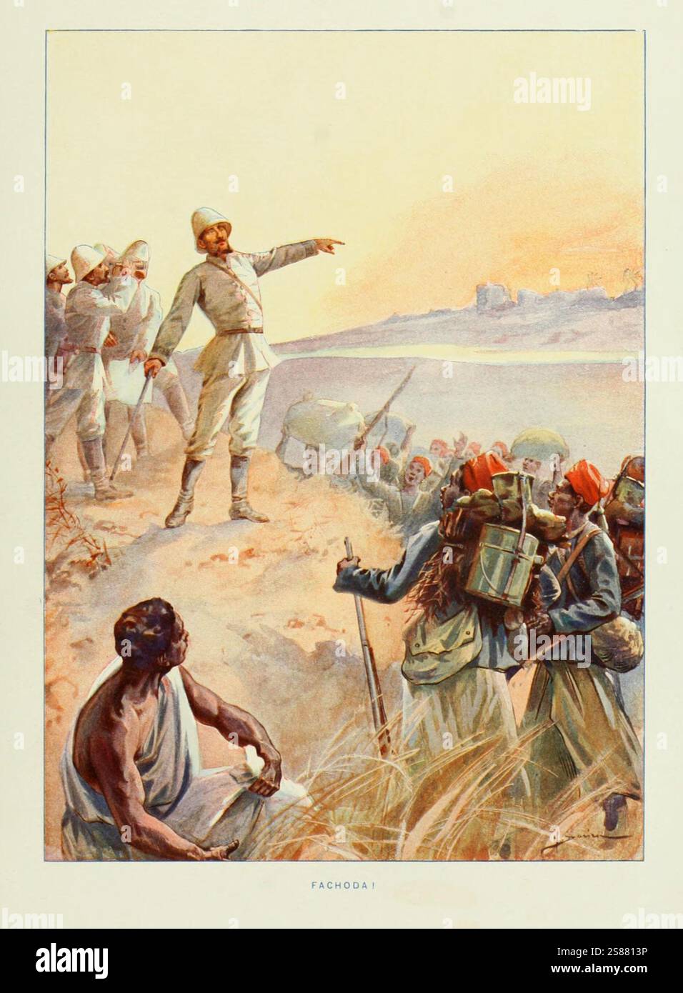 Fashoda incident, Sudan. French colonial days, vintage illustrations ...