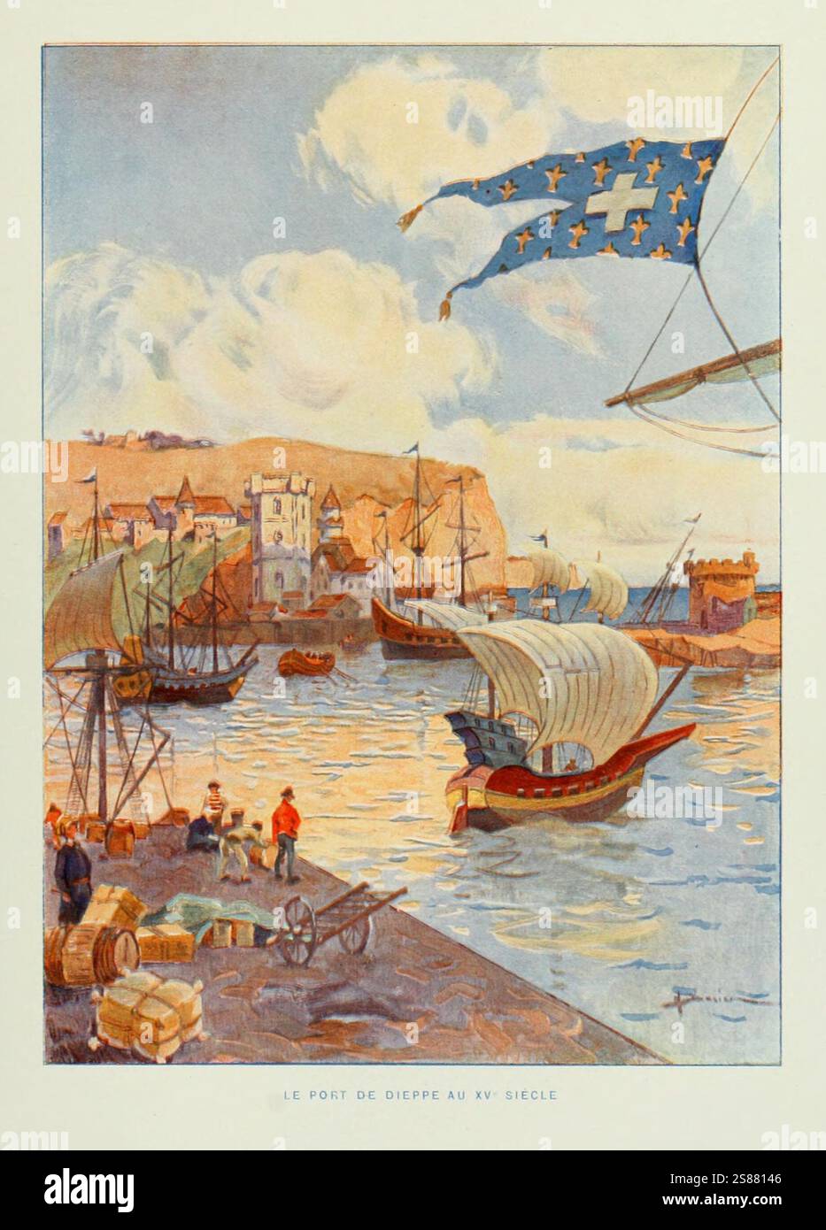The Port of Dieppe France, 15th Century, where boats to the new world ...