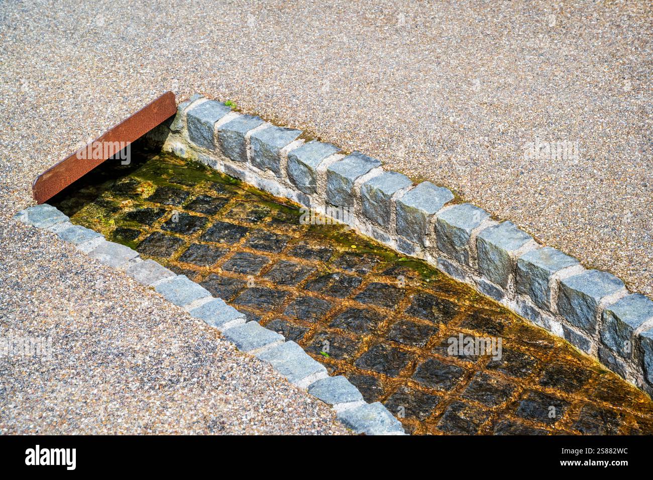 Water rill in the Cool Garden at the Royal Horticultural Society Garden ...