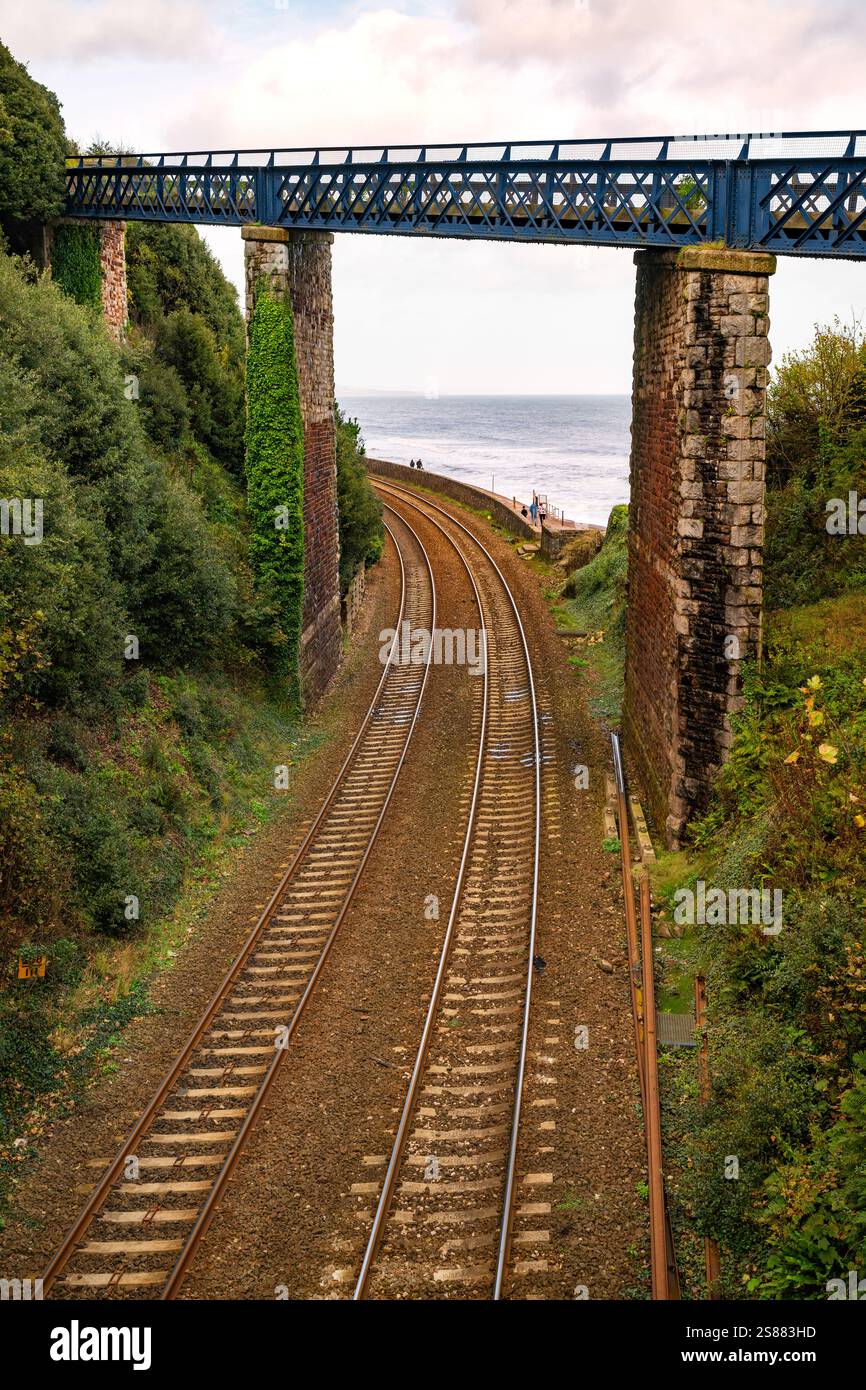 The Eastcliff Walk bridge over the railway line heading in the ...