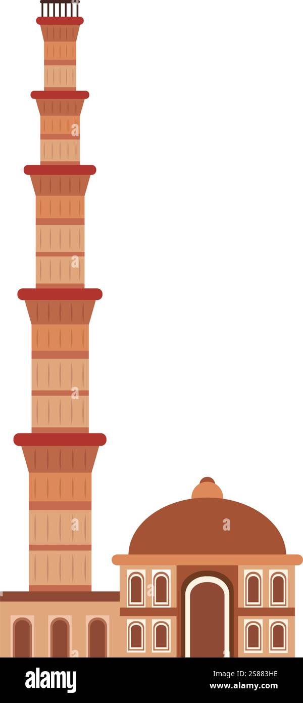 qutub minar monument Stock Vector Image & Art - Alamy