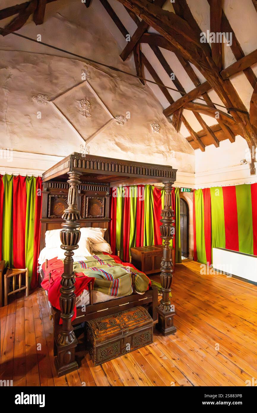 A Tudor bedroom in Saint Nicholas Priory, the oldest building in Exeter ...