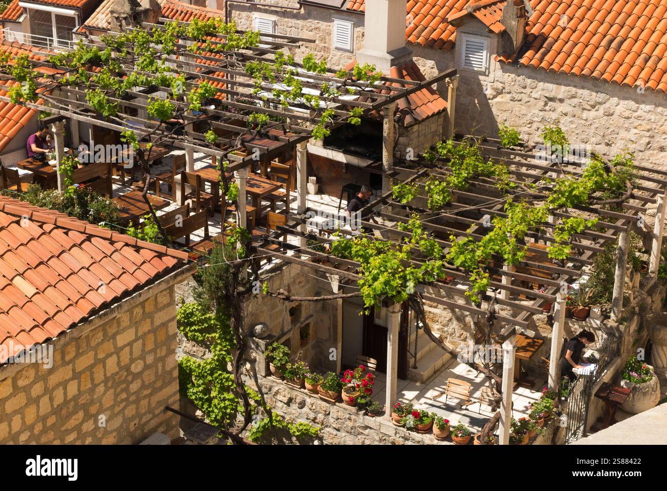 View over Lady PI-PI / Lady-pi-pi Konoba restaurant cafe with split ...
