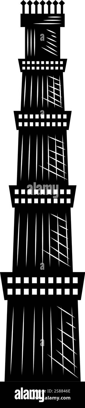 qutub minar silhouette design Stock Vector Image & Art - Alamy