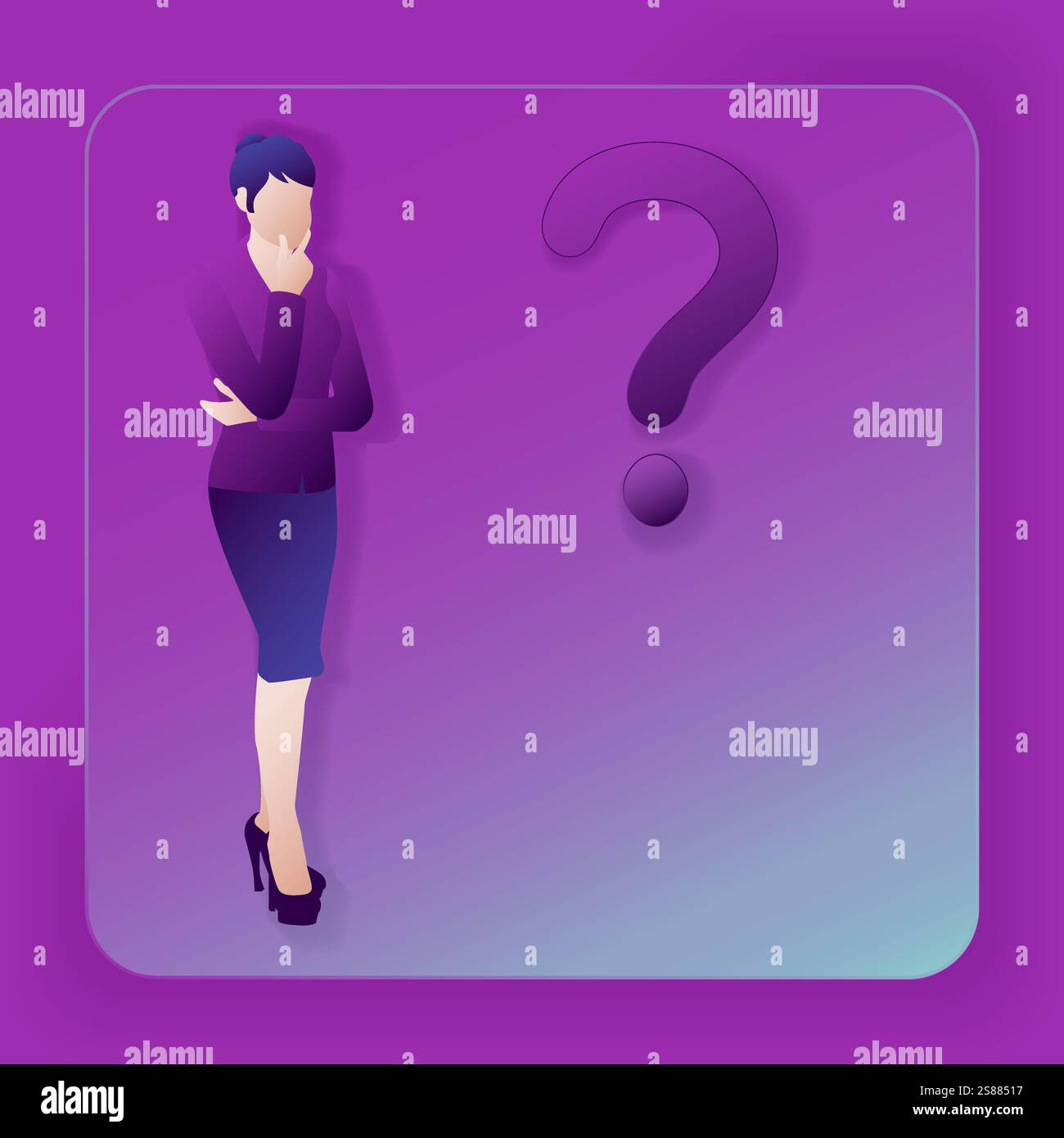 Problems and questions in the decision-making process. Female. Glass ...