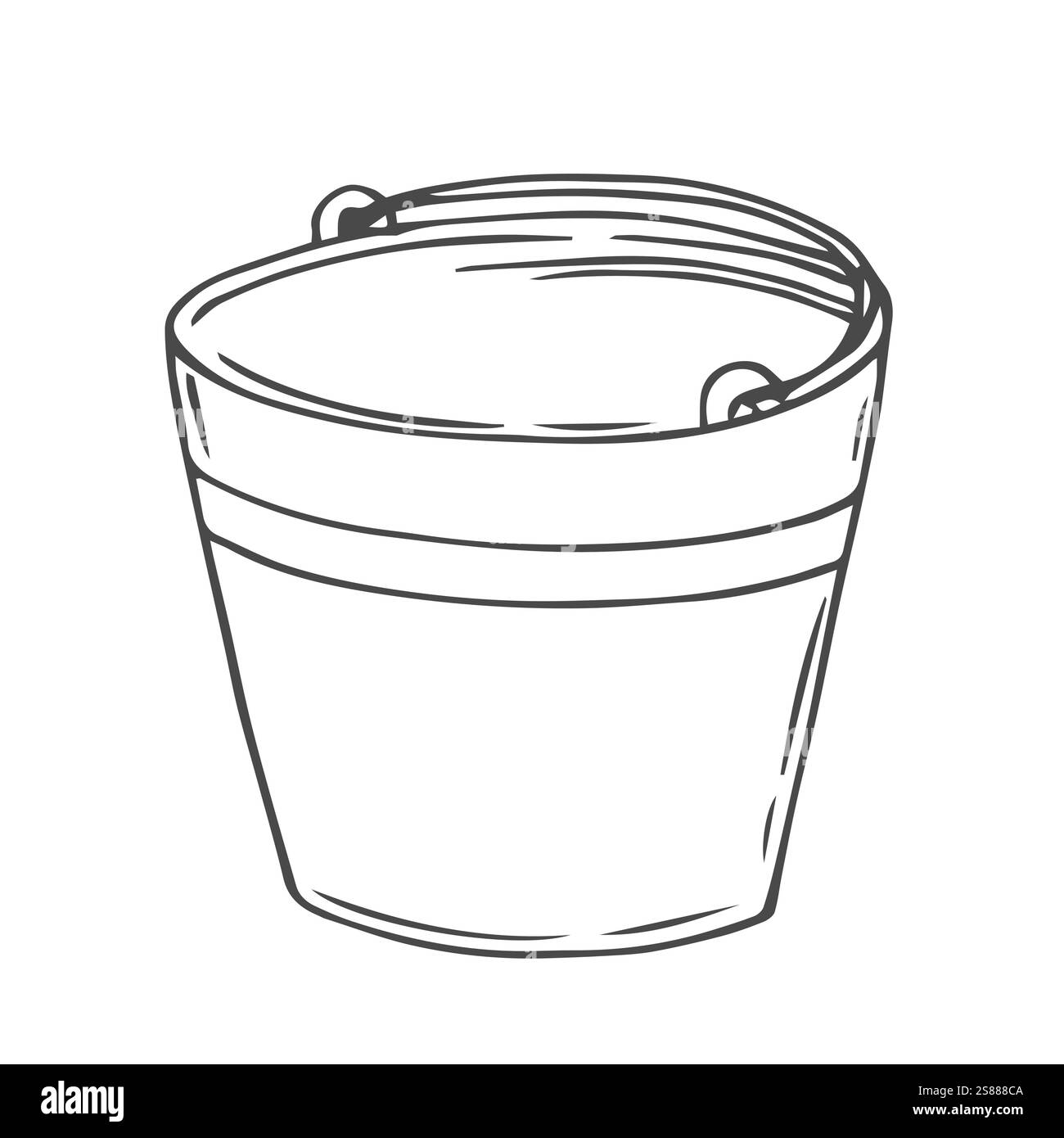 Bucket illustration, drawing, engraving, ink, line art Stock Vector ...