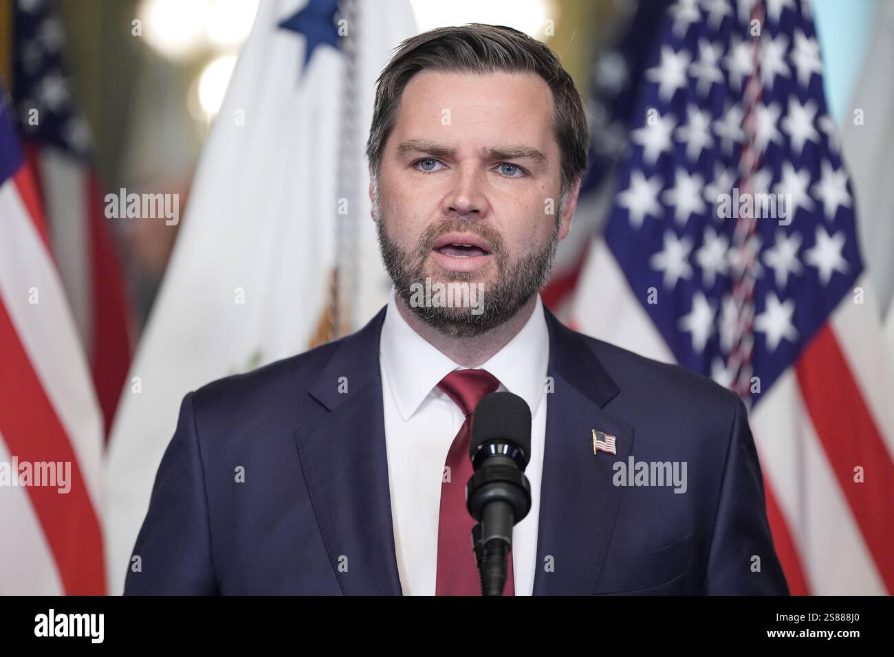 Washington, USA. 21st Jan, 2024. Vice President J.D. Vance speaks ...