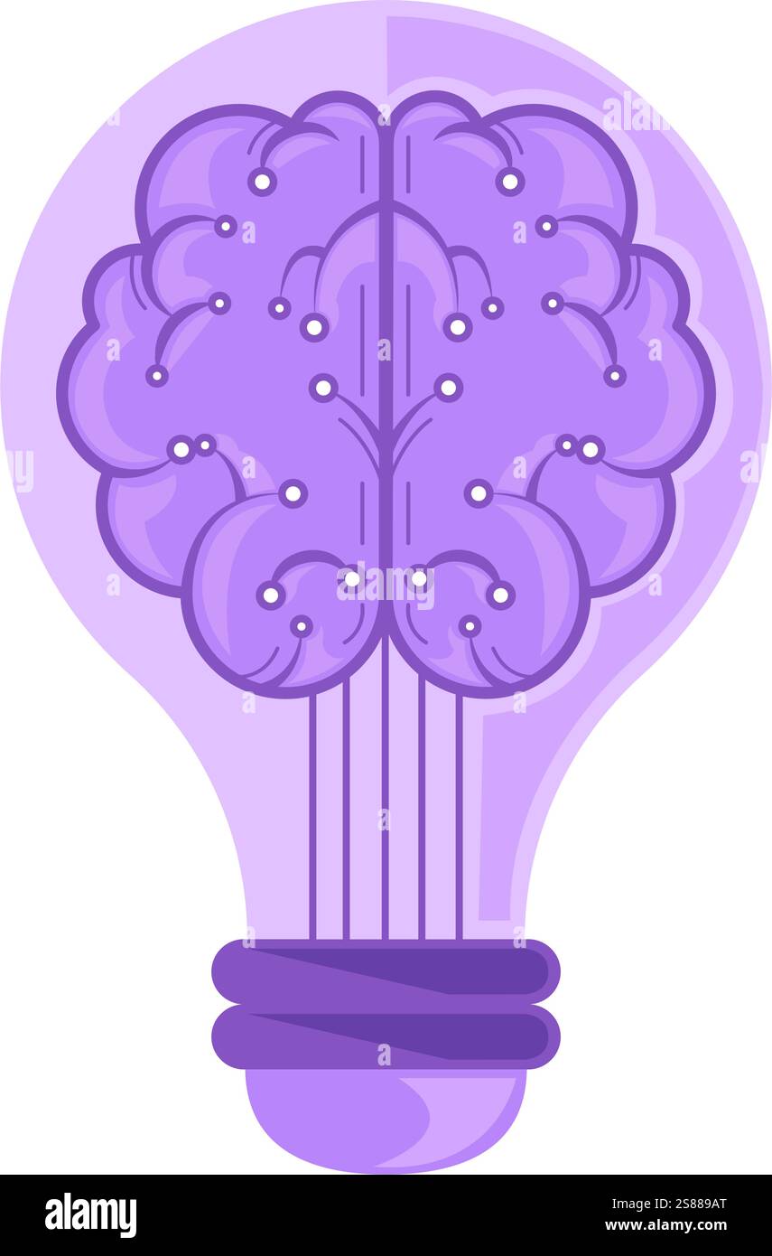 Artificial intelligence brain lightbulb Cut Out Stock Images & Pictures ...
