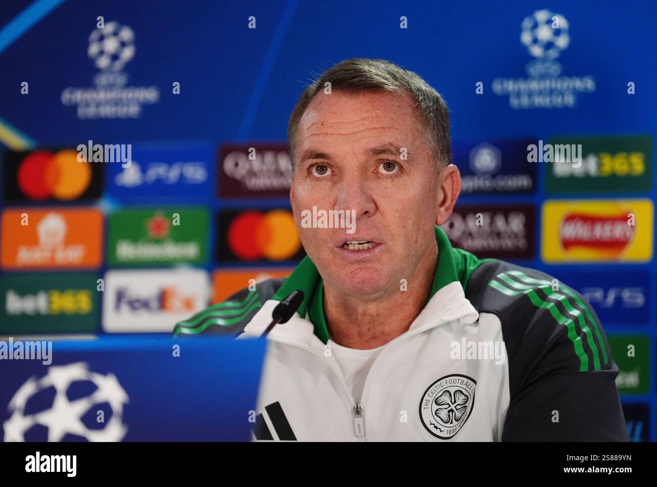 Celtic manager Brendan Rodgers during a press conference at Celtic Park ...