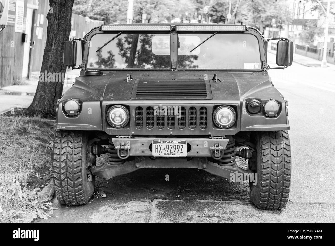 New York City, USA - August 26, 2023: Hummer H1 General Motors SUV off ...