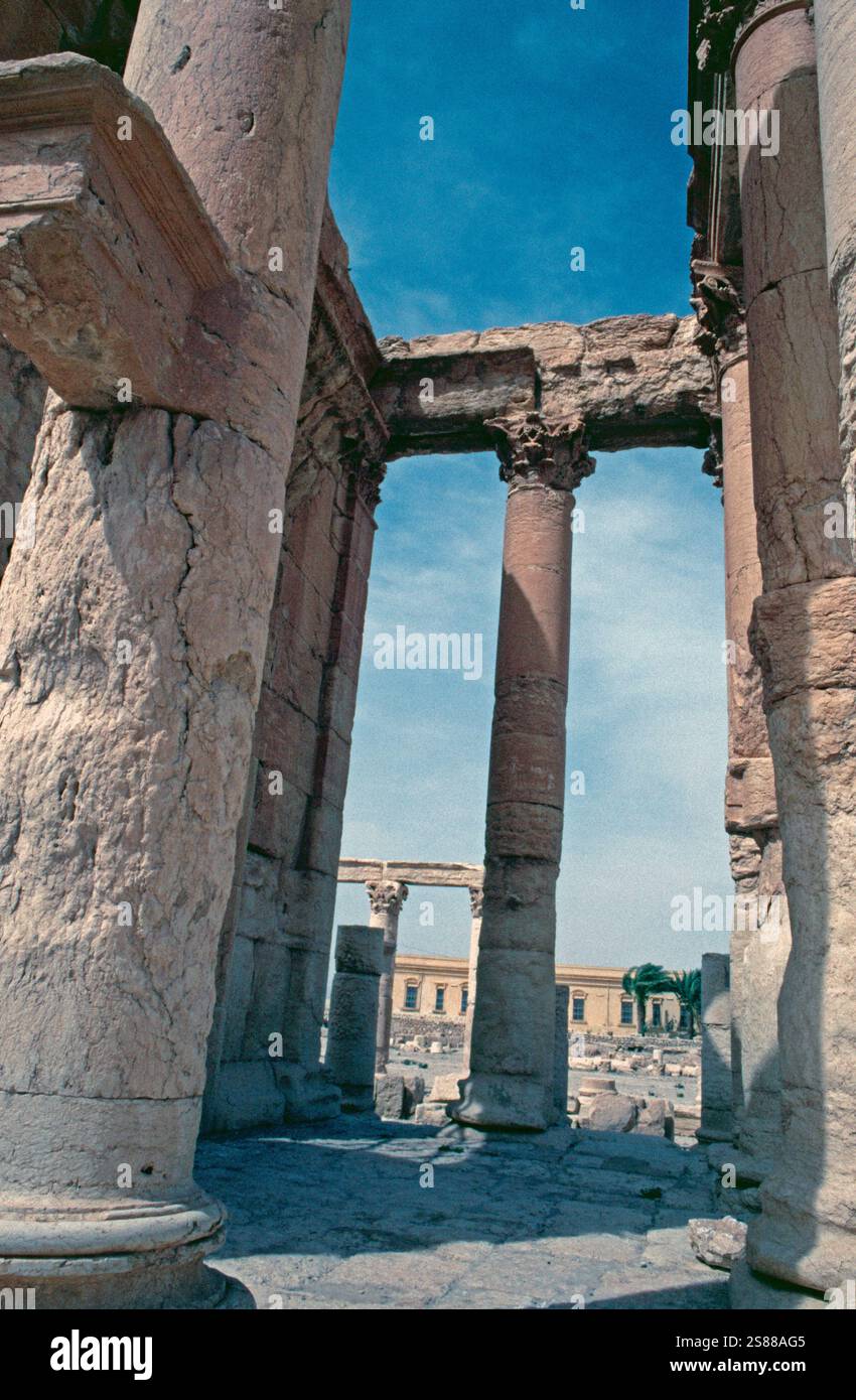 Columns, Temple of Baal-Shamin, Palmyra, Tadmor, Syria, May 1987 Stock ...