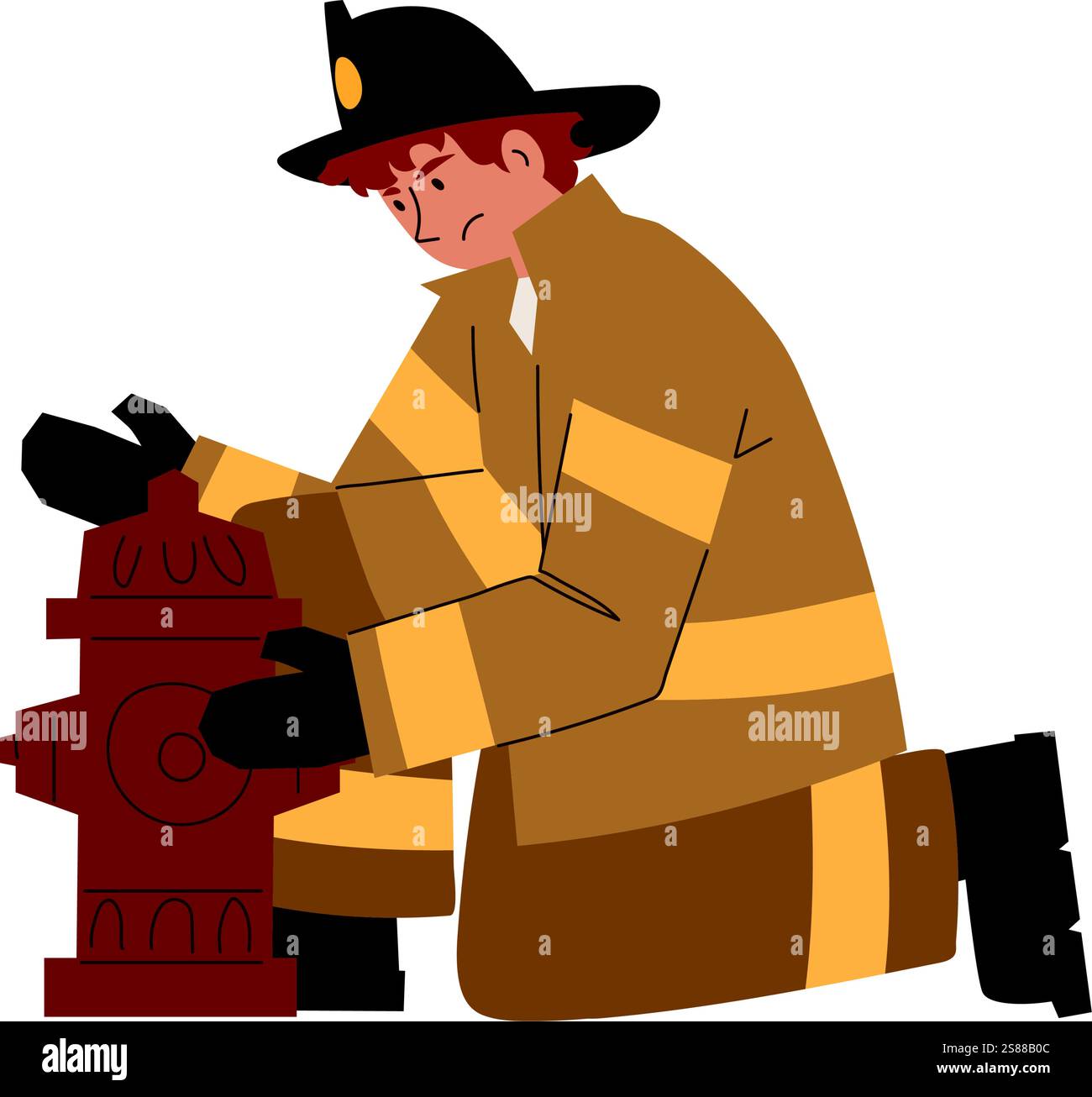 firefighter use hydrant Stock Vector Image & Art - Alamy