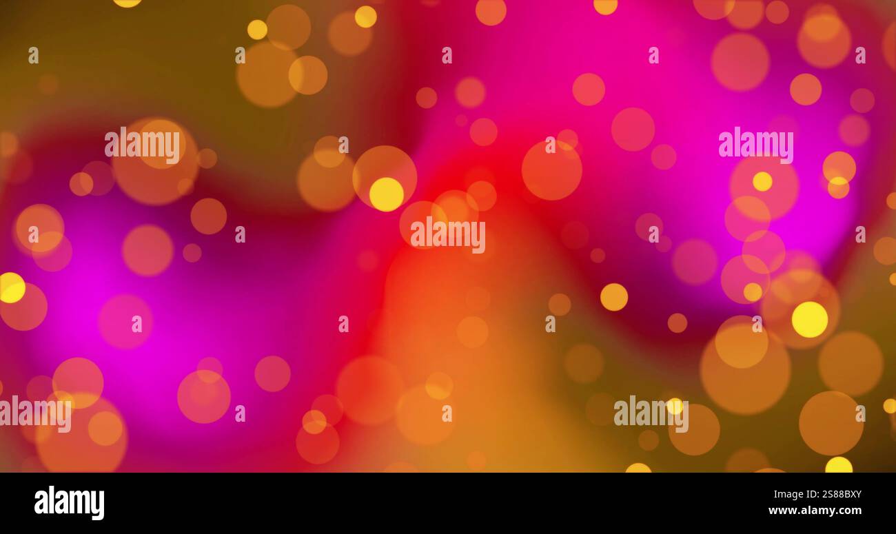 Image of orange glowing spots over vibrant abstract background Stock ...