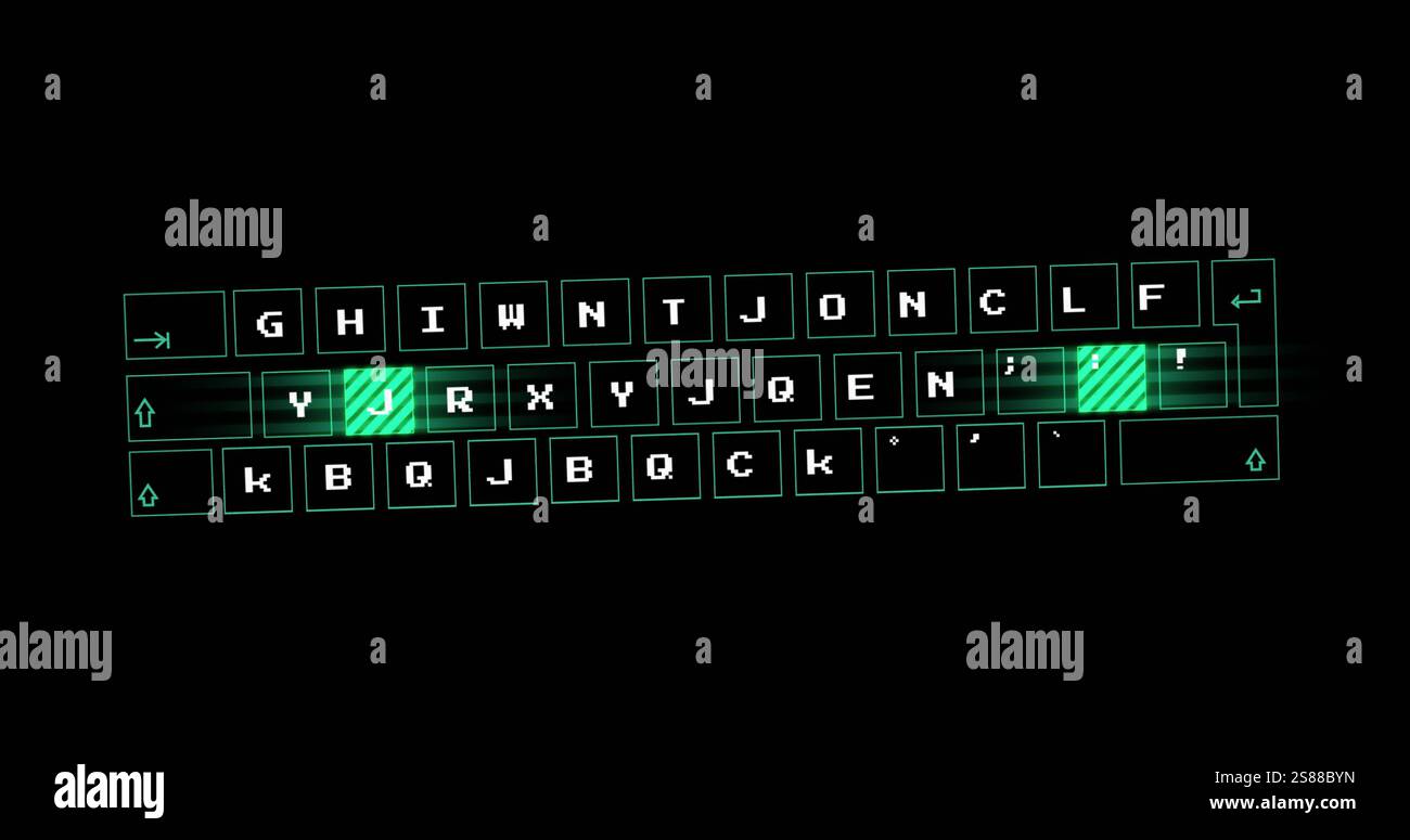 Image of digital data processing over black background Stock Photo - Alamy