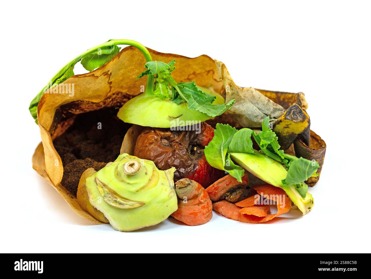 Organic waste against a white background Stock Photo - Alamy