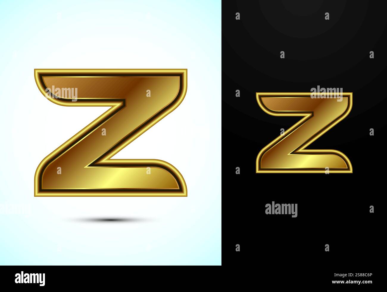 English alphabet Z in gold color style. Graphic alphabet symbol for ...