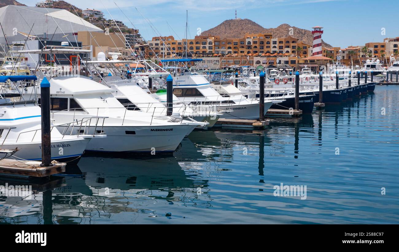 Cabo San Lucas, Mexico - May 15, 2019: Docked vessels. Boat trip. Yacht ...