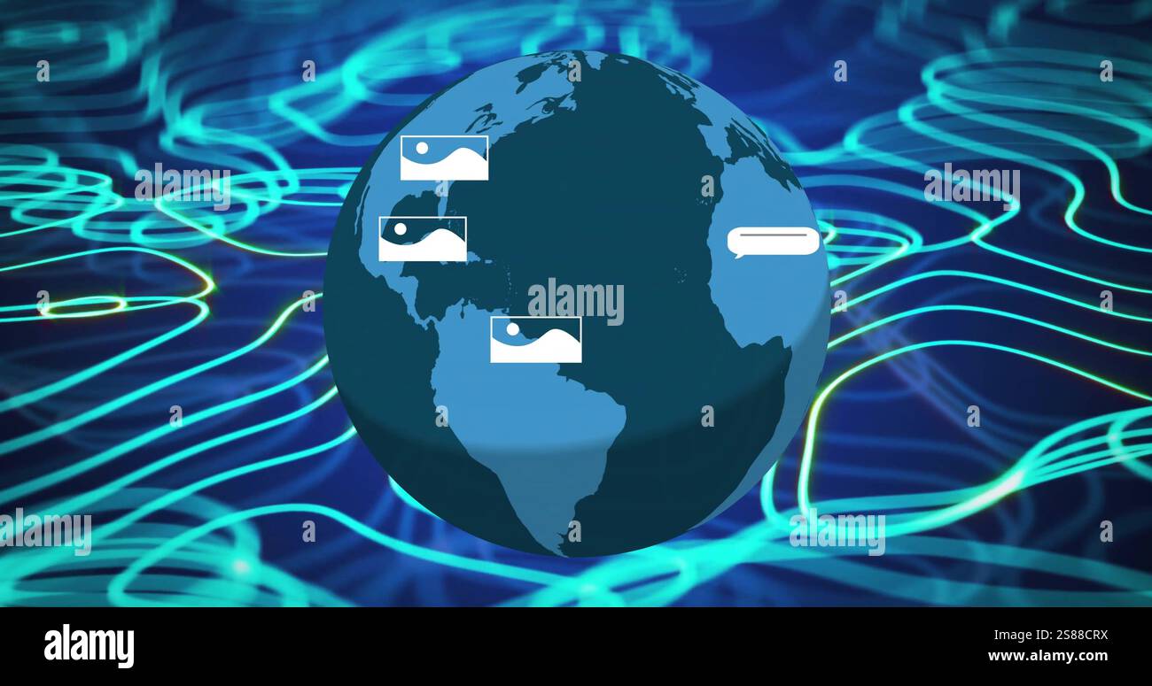 Image of ai data processing over globe Stock Photo - Alamy