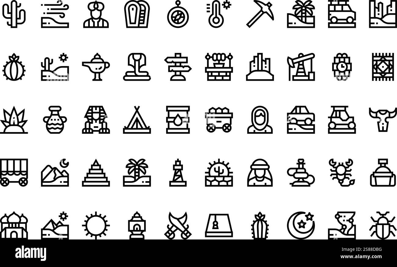 Desert icons High-Quality Vector Icons Collection with Editable Stroke ...