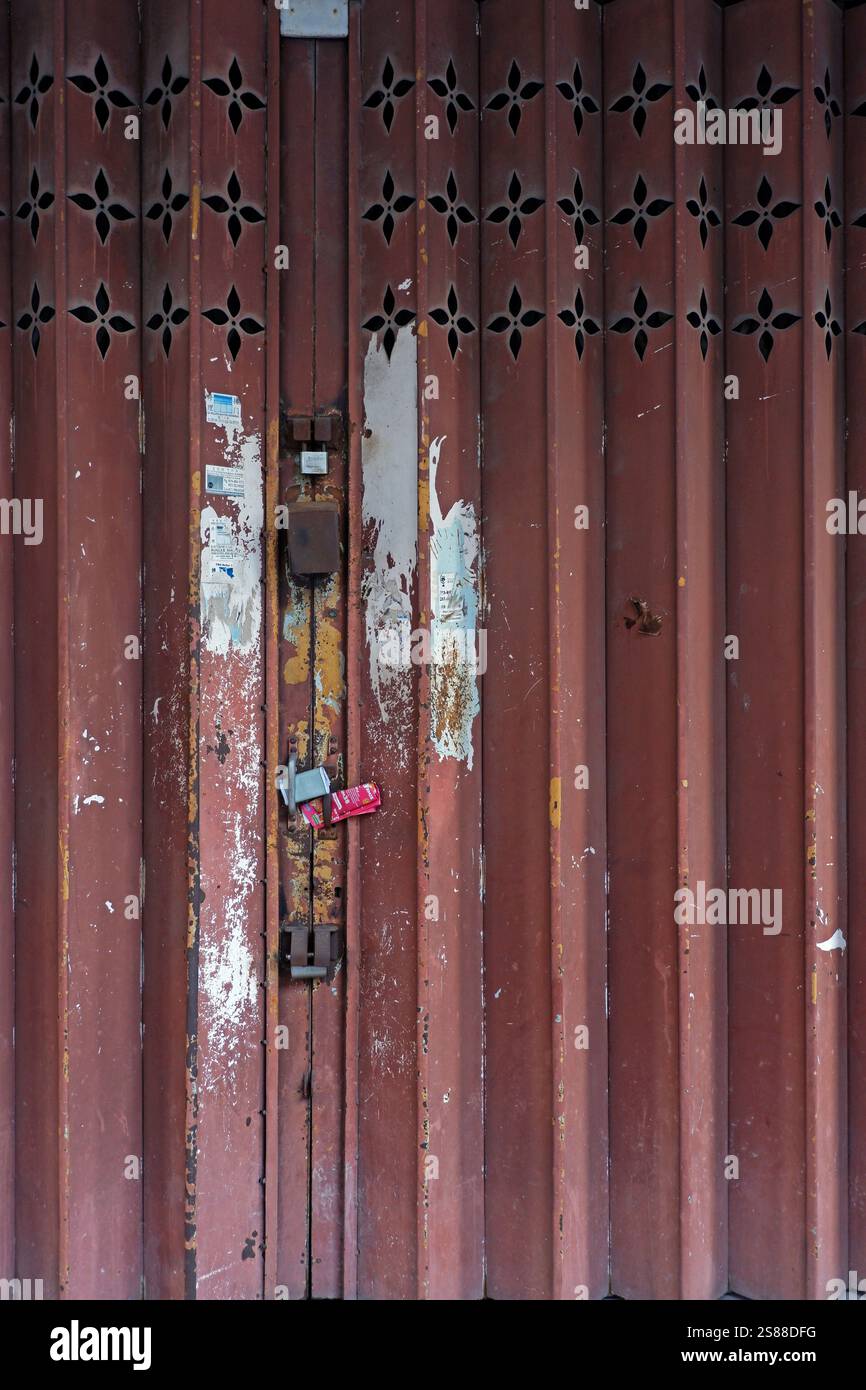 Brown rustic metal gate, folding door, industrial, old school, vintage ...
