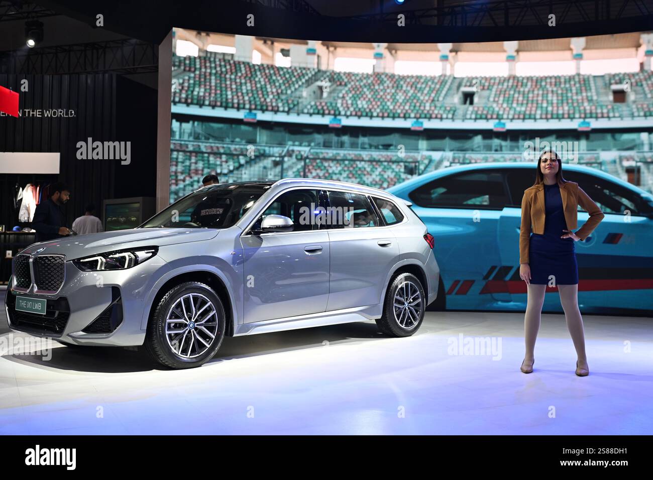 Bharat Mobility Global Expo 2025, in New Delhi, India A model poses ...