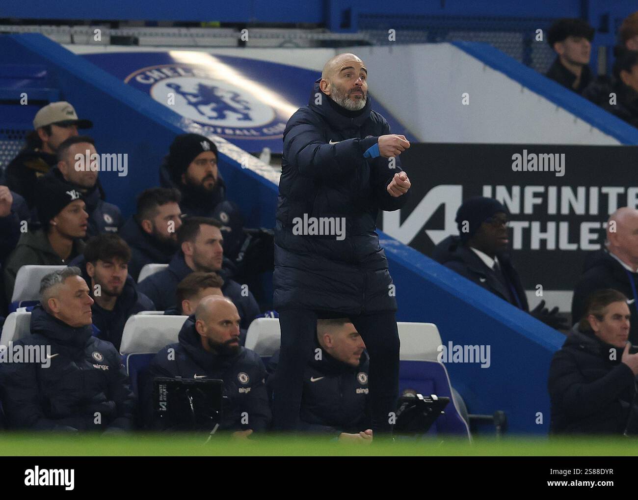 London, UK. 20th Jan, 2025. Enzo Maresca, head coach of Chelsea during ...