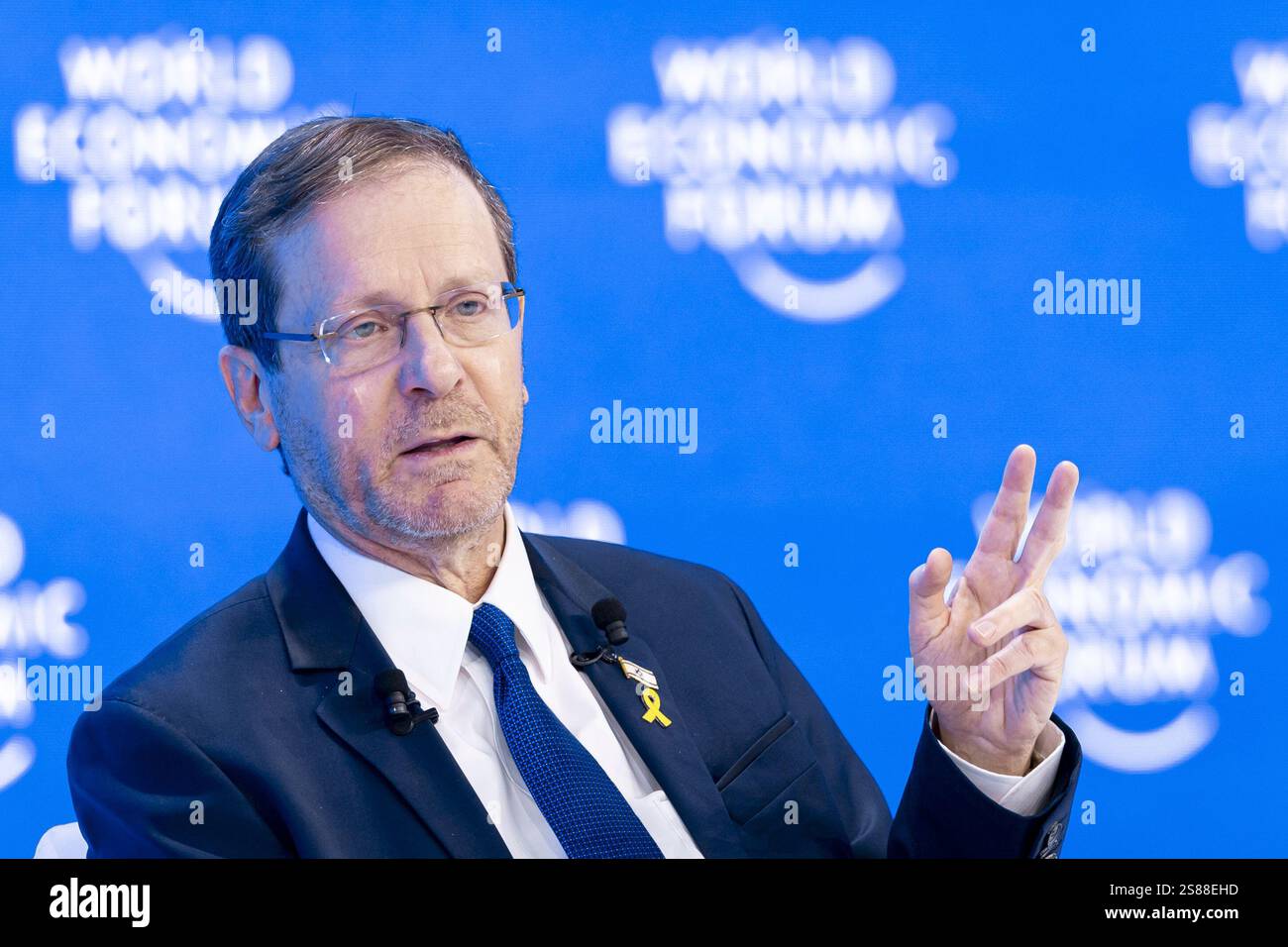 Isaac Herzog, President of Israel, speaks during a plenary session in ...