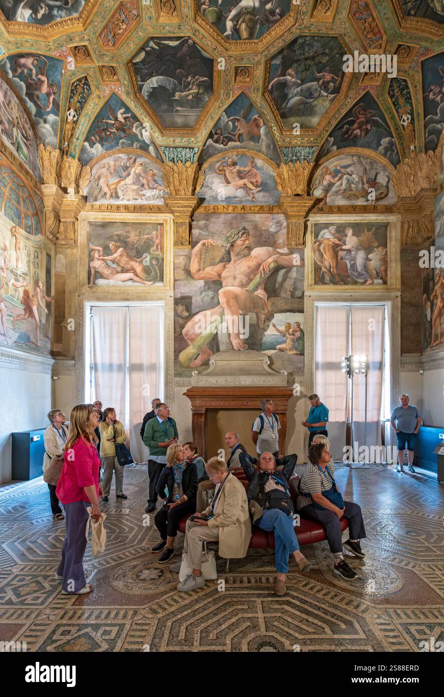 Visitors inside Te Palace - Palazzo del Te, Mantova - Mantua, Italy ...