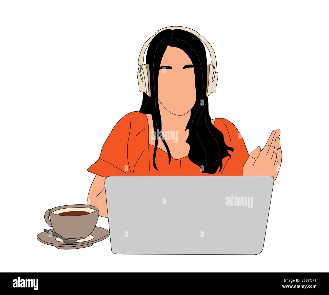 Call center person laptop Stock Vector Images - Alamy