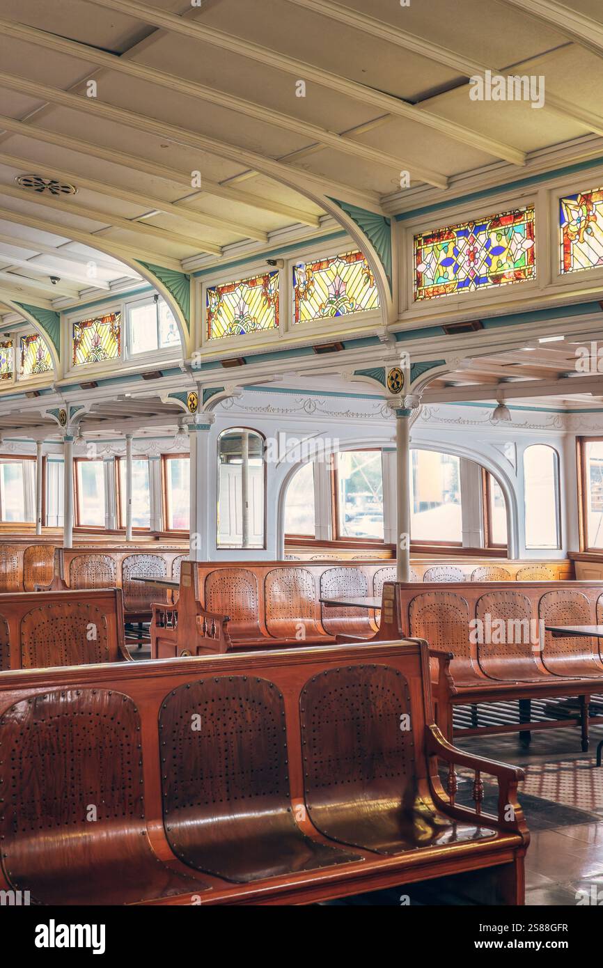 Main deck of the steam ferryboat Berkeley in San Diego harbor Stock ...