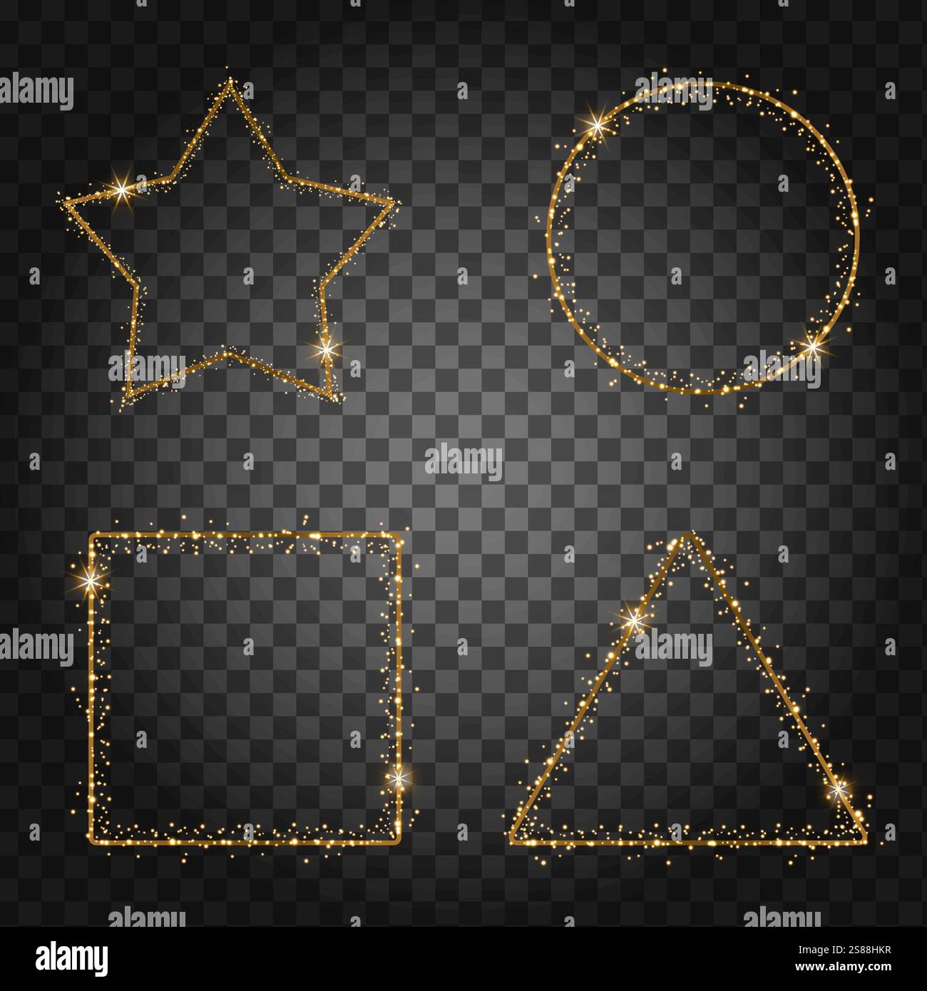 Set of gold glitter frames Stock Vector Image & Art - Alamy