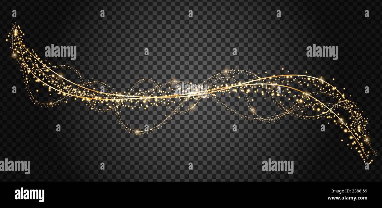 Gold lines with sparkles and tints on a black background Stock Vector ...