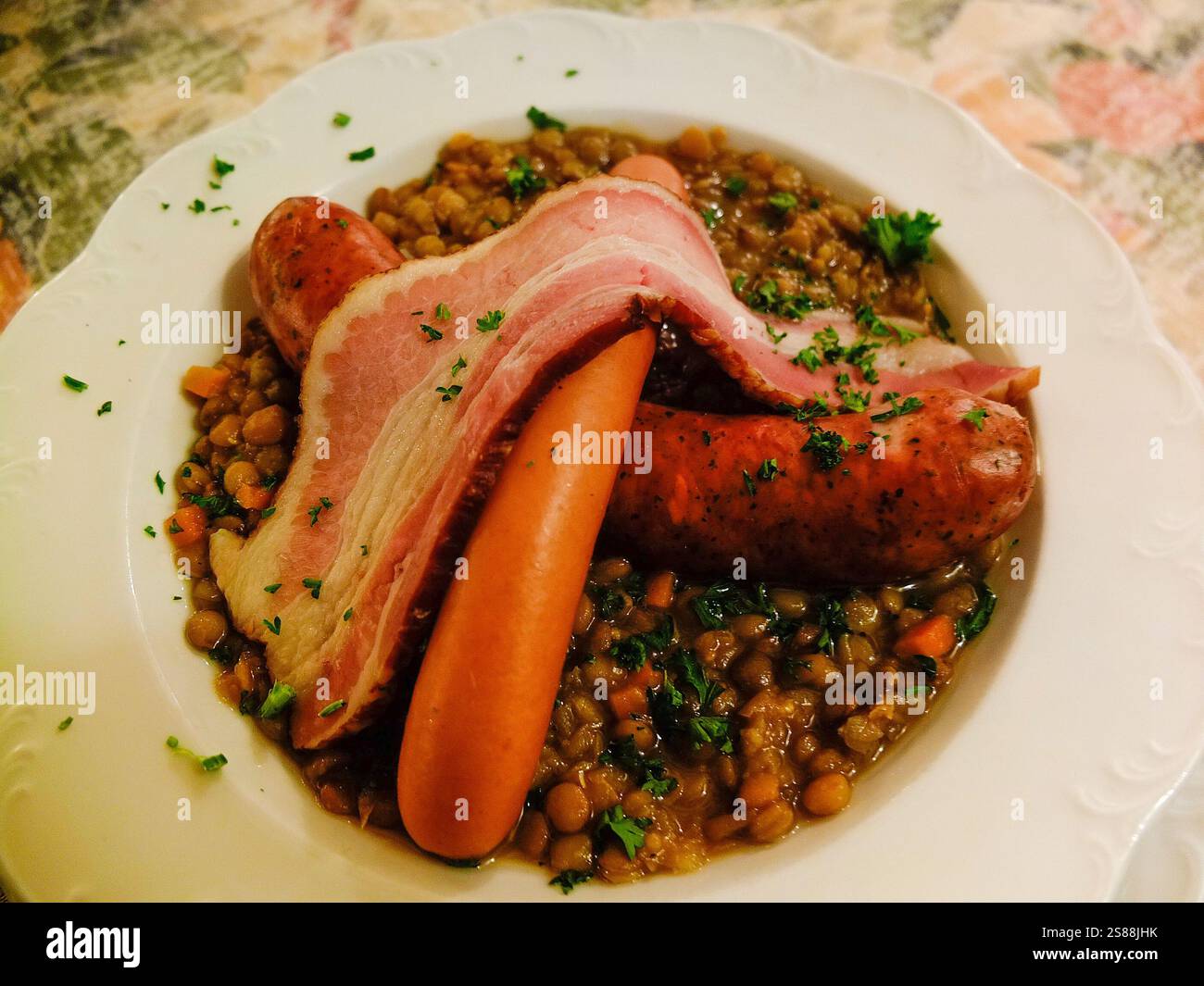 Classic German main course dishes - Wurst and Stock Photo - Alamy