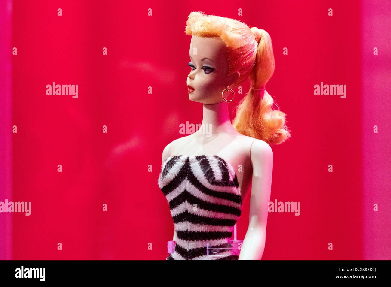 First Barbie doll created in 1959 at Barbie - The Exhibition, Design ...