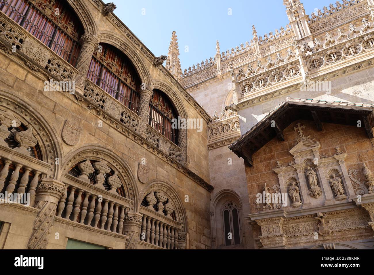 Gothic architecture of the Capilla Real-Royal Chapel of the Cathedral ...