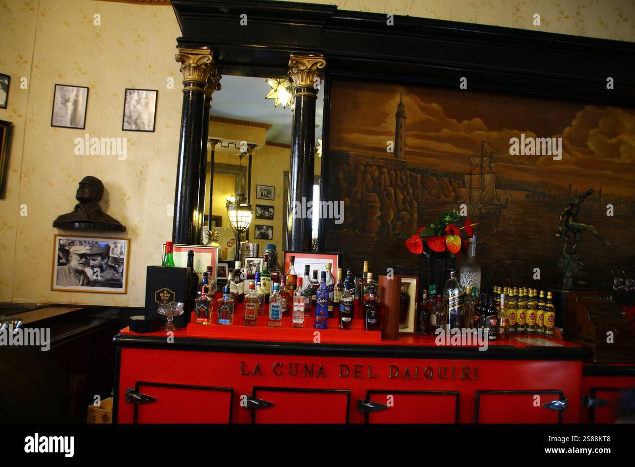 Interior view of the Hemingway Bar-El Floridita in Havana, Cuba Stock ...