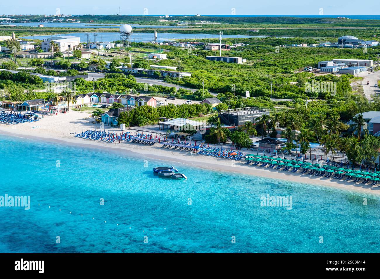 Grand Turk beach at cruise port, Turks and Caicos Islands Stock Photo ...