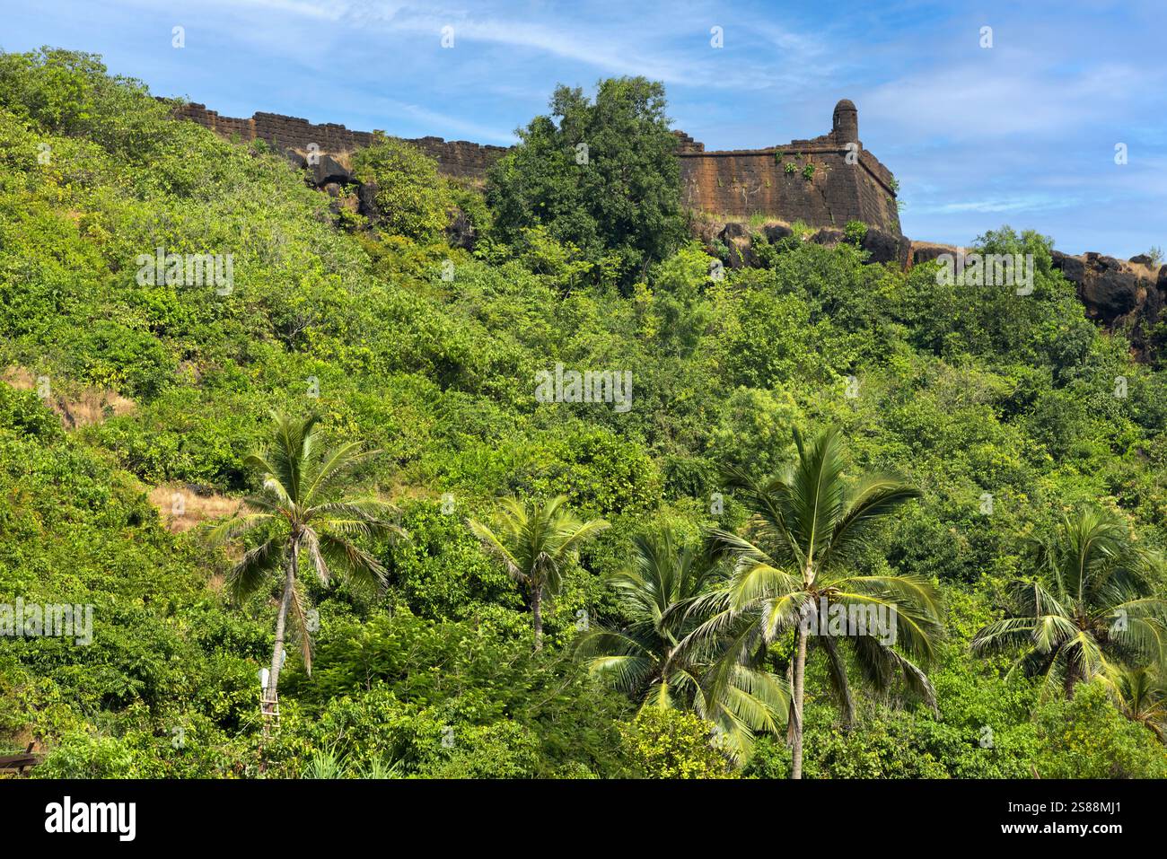 Chapora Fort above the Vagator Beach in Goa, India Stock Photo - Alamy