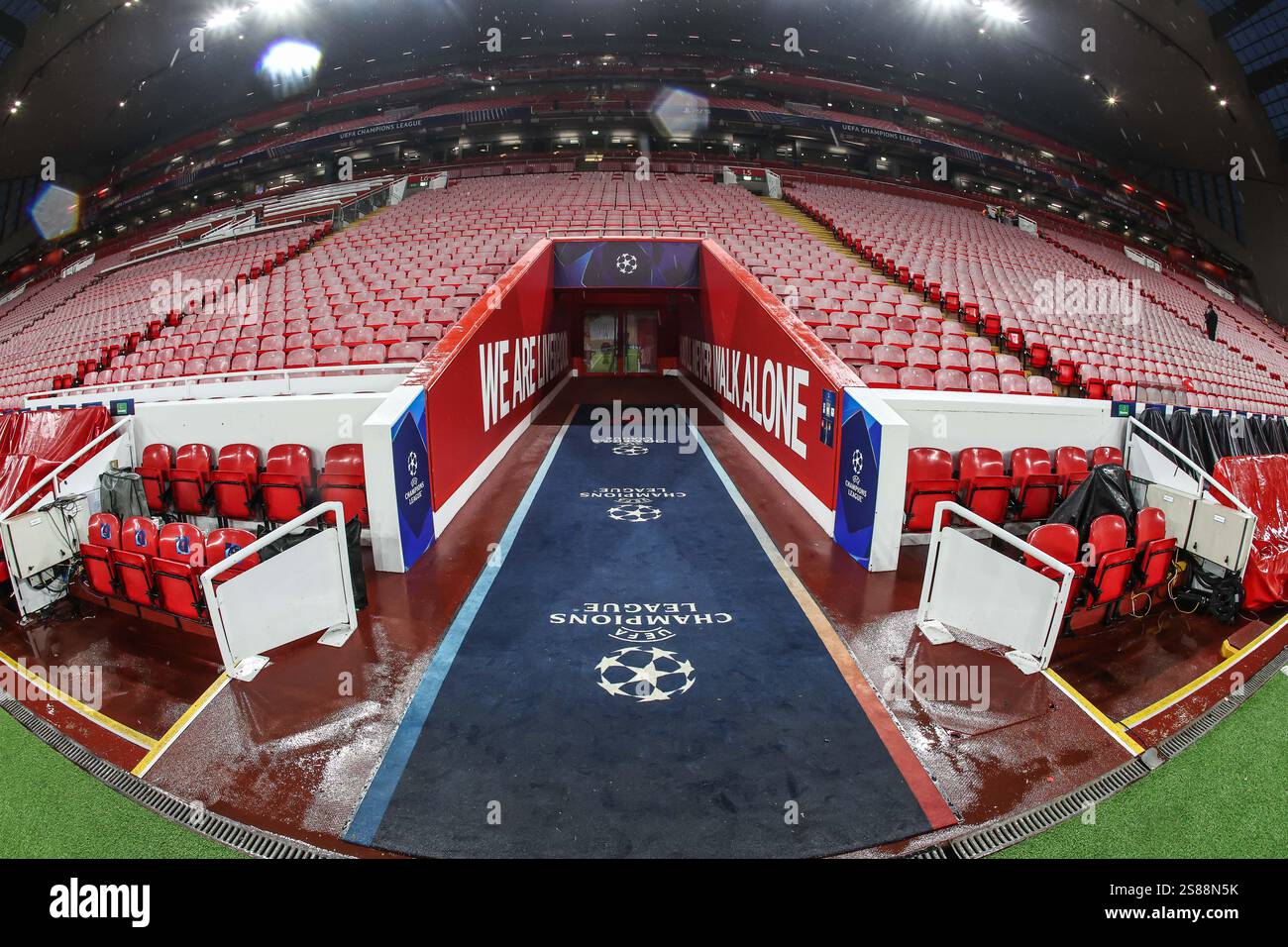 A general view of Anfield players tunnel, Home of Liverpool, ahead of ...