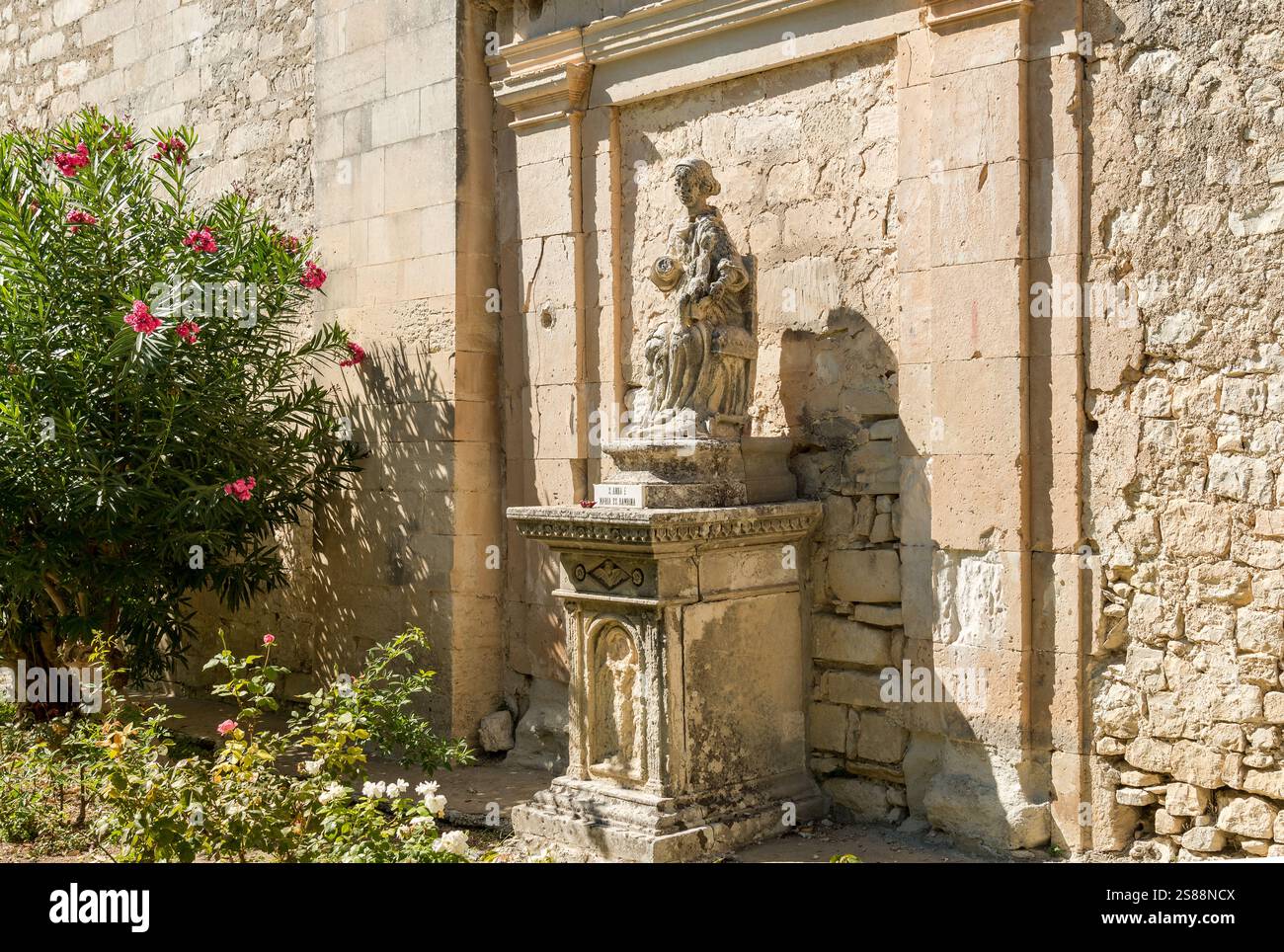 Sculpture of Santa Anna e Maria SS.Bambina outside the ancient Church ...
